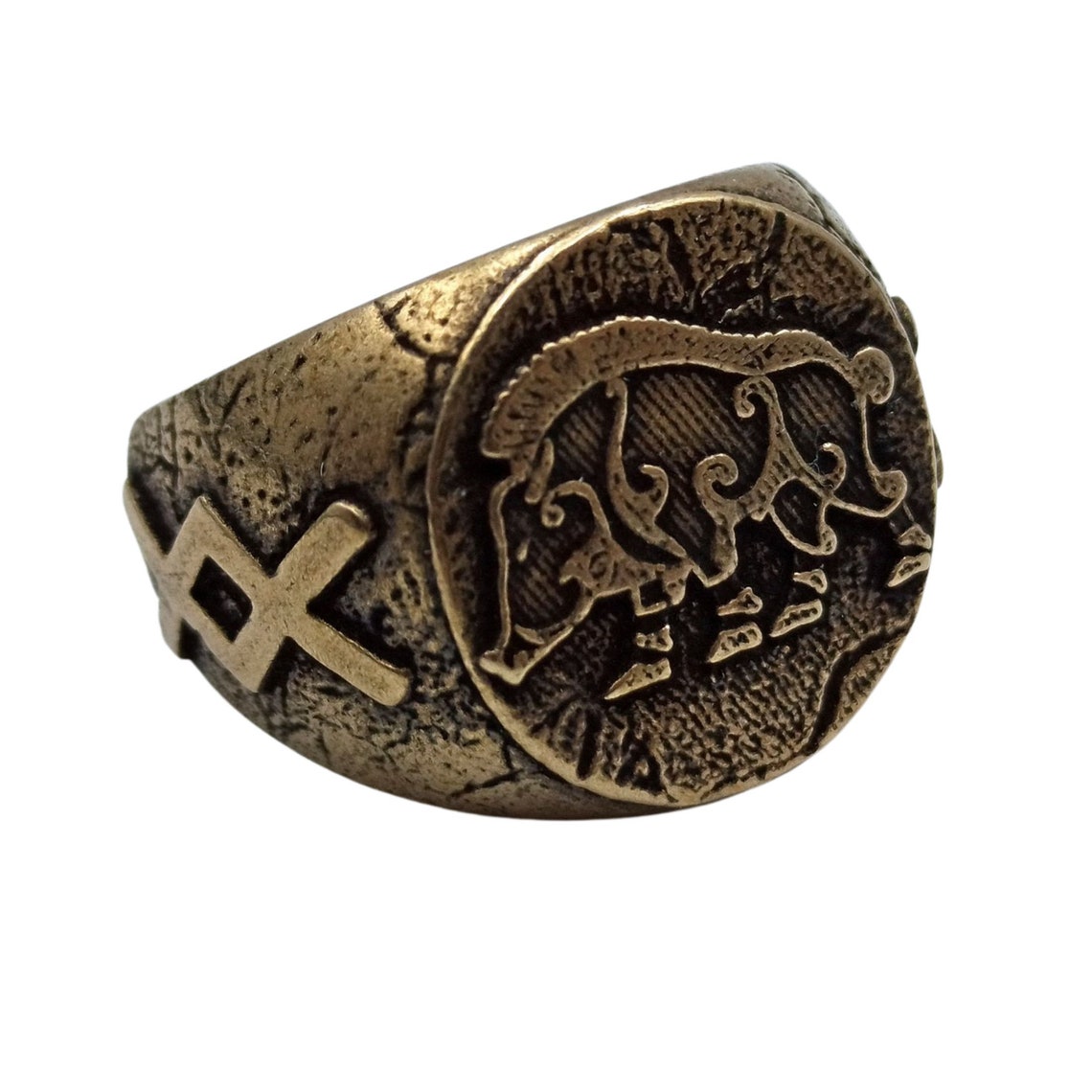 Freyr Boar Norse Ring Viking Jewelry Ingwaz Rune - Etsy