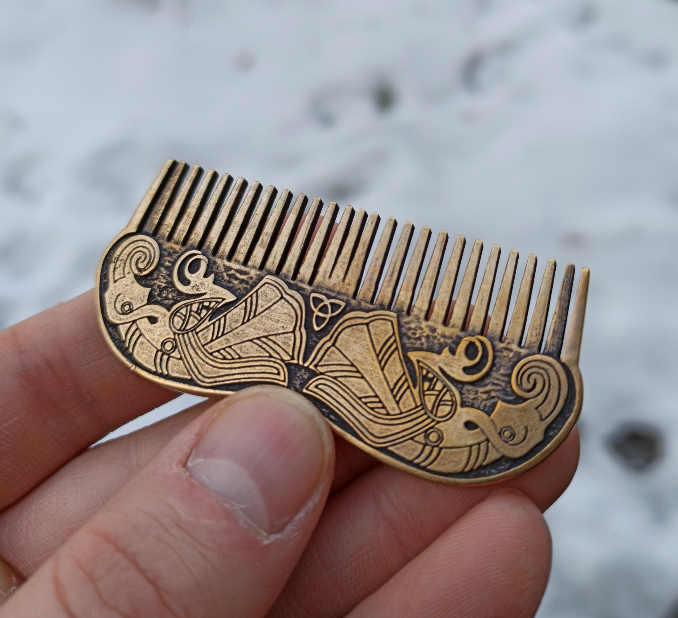 Viking comb mustache metal accessories beard care mens | Etsy