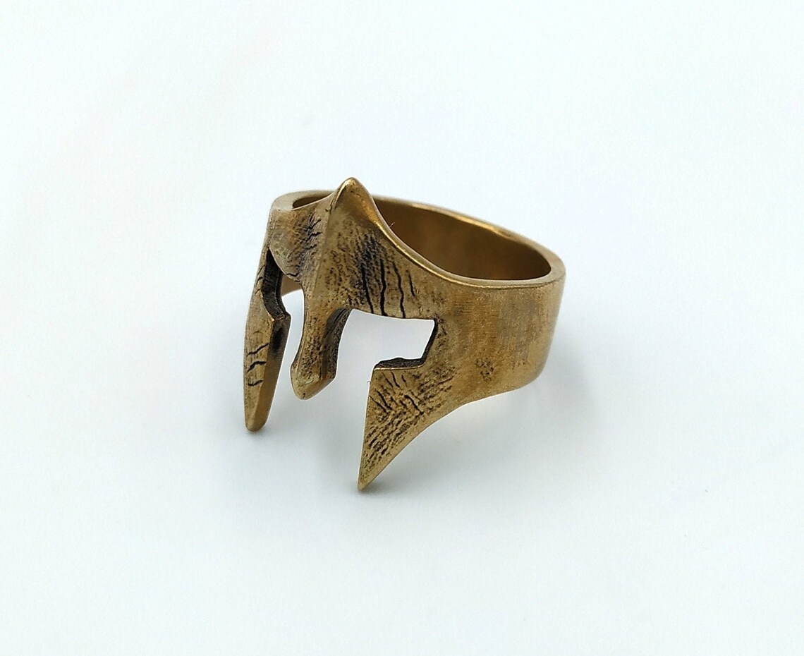 Spartan Helmet Ring Army Biker Unique Mens Ring - Etsy