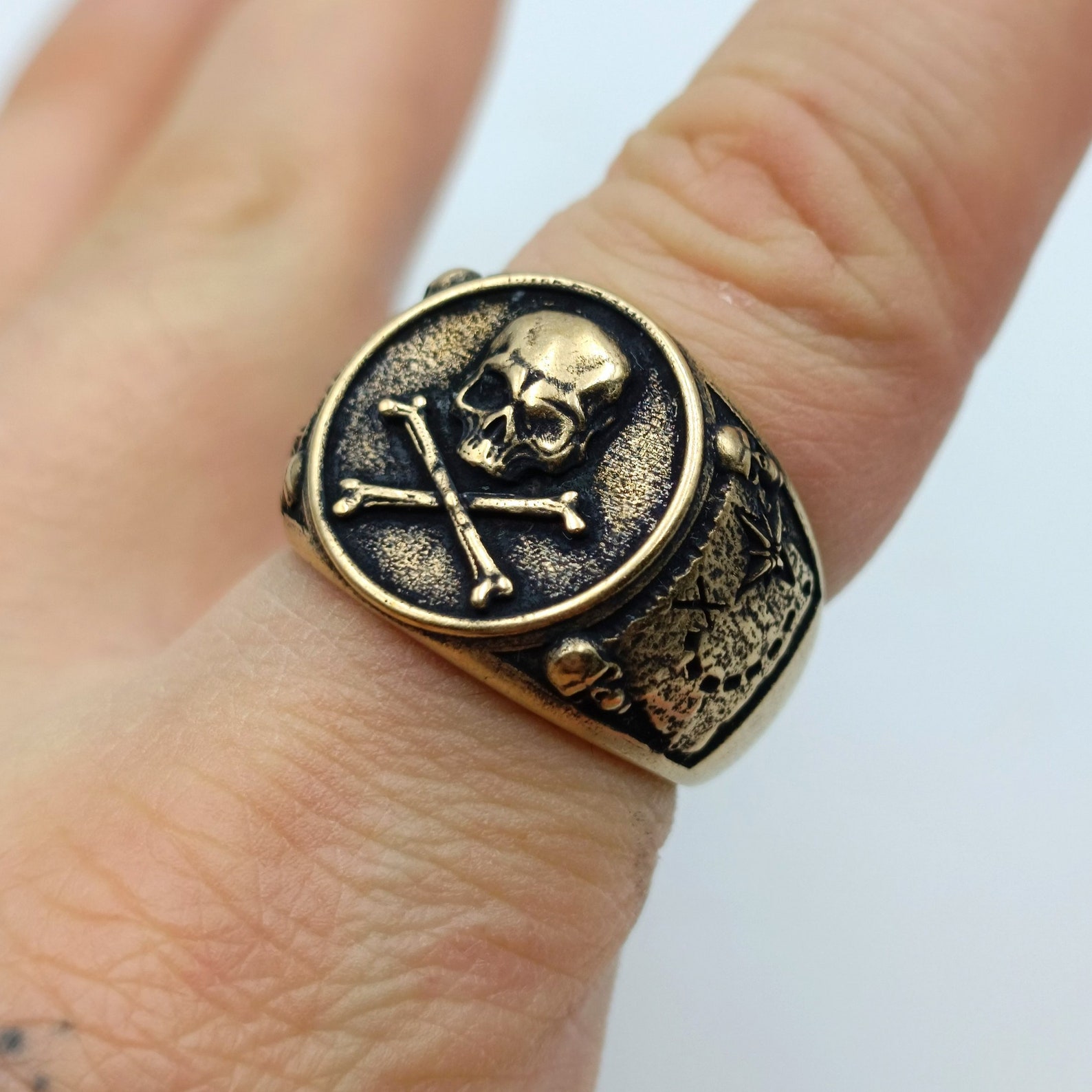Pirate Skull Jolly Roger Signet Ring Jewelry Men - Etsy