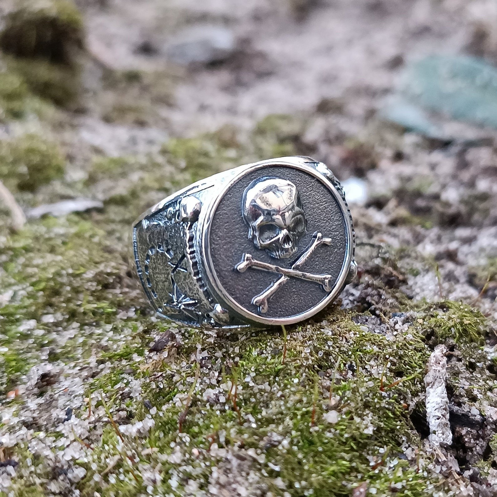 Pirate Skull Jolly Roger Signet Ring Jewelry Men - Etsy