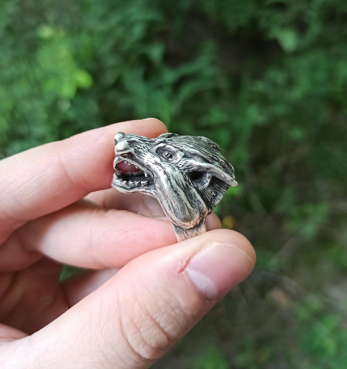 Fenrir Wolf ring Norse Viking jewelry | Etsy