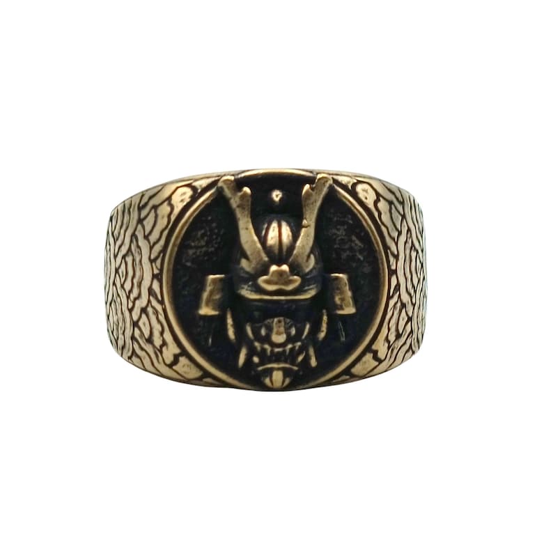 Samurai Helmet Mask Signet Ring Japanese Mythology Jewelry Men - Etsy