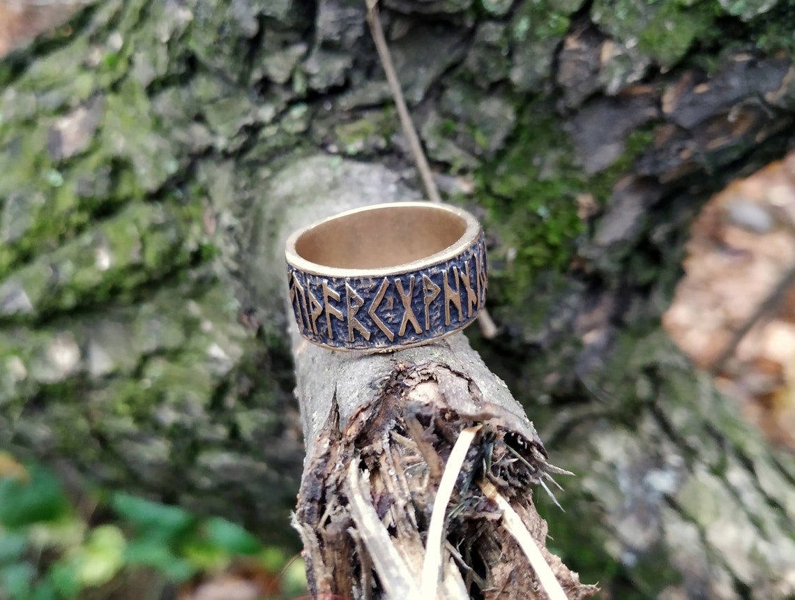 Elder Futhark Norse Ring Viking Rune Jewelry - Etsy