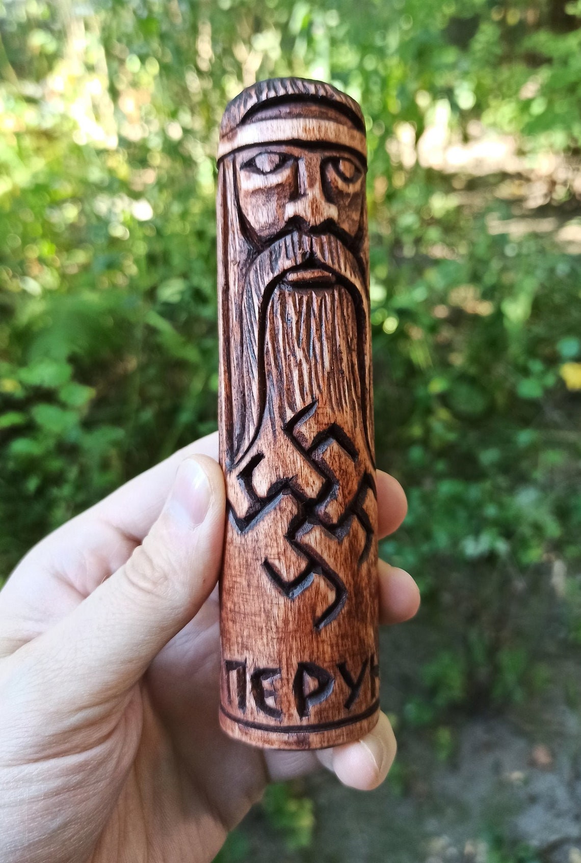 Perun god wooden statue slavic mythology art | Etsy