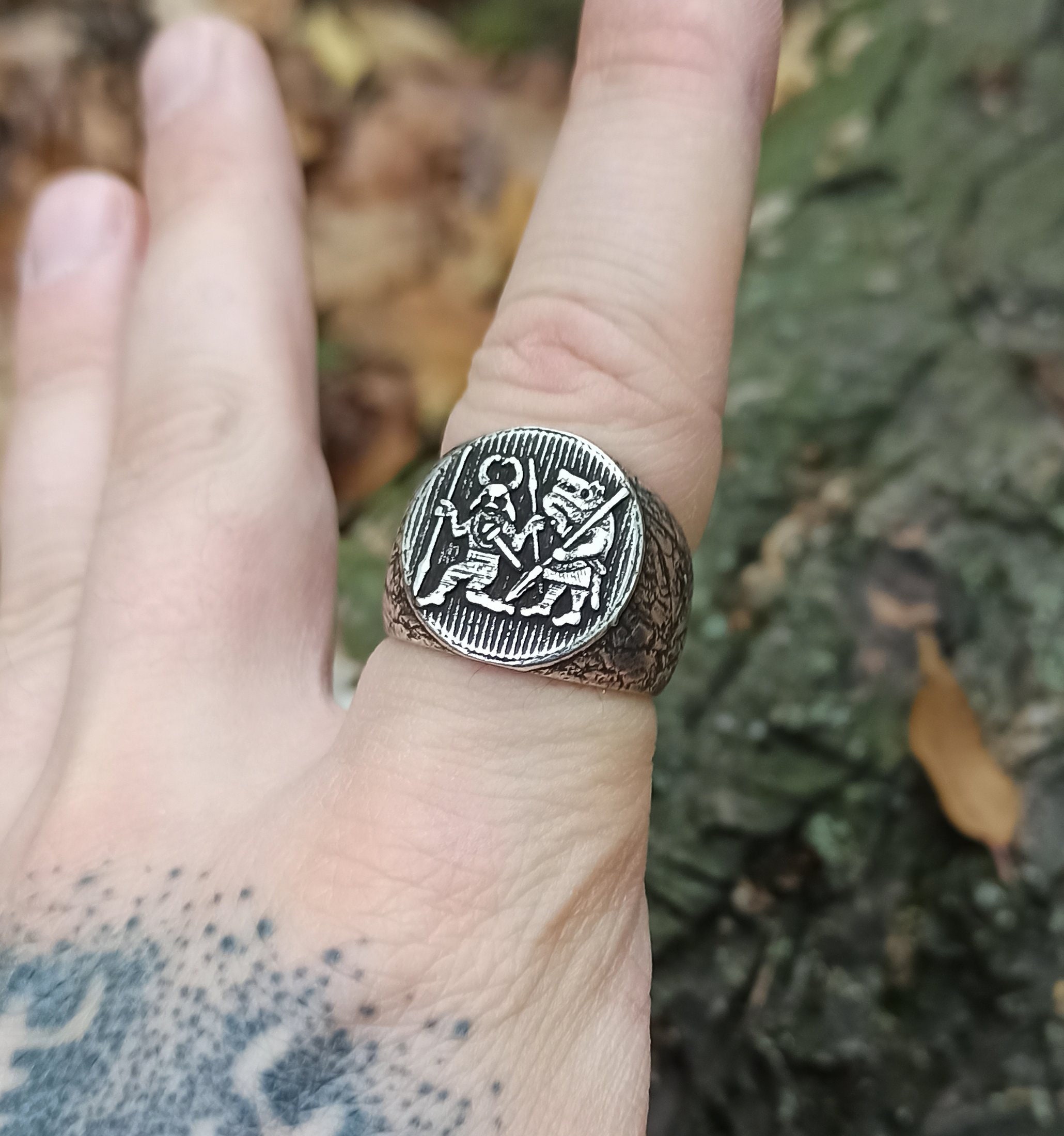 Ancient Viking ring Norse rune jewelry Torslunda danser | Etsy