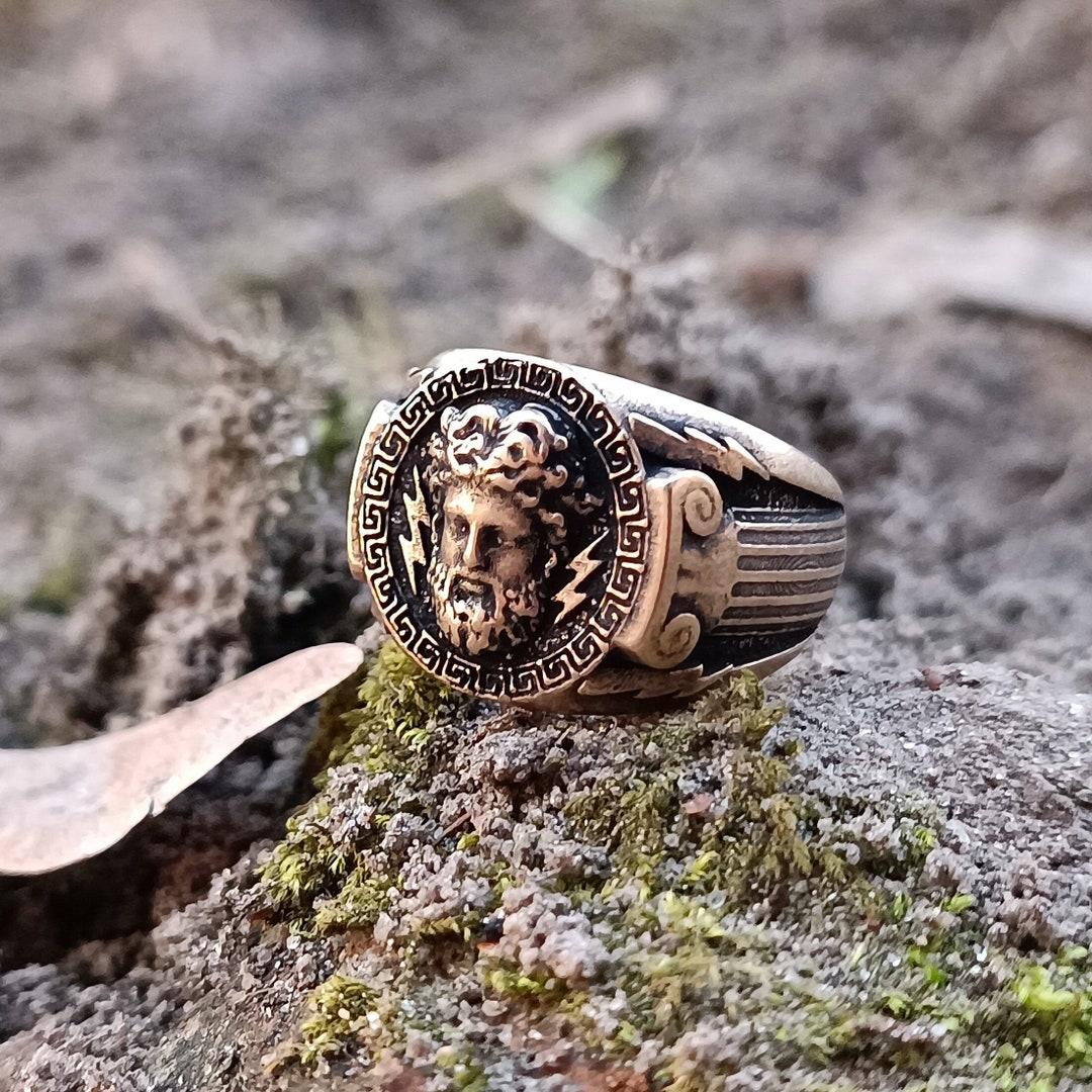 Zeus Signet Ring Men Greek Mythology Jupiter Jewelry - Etsy