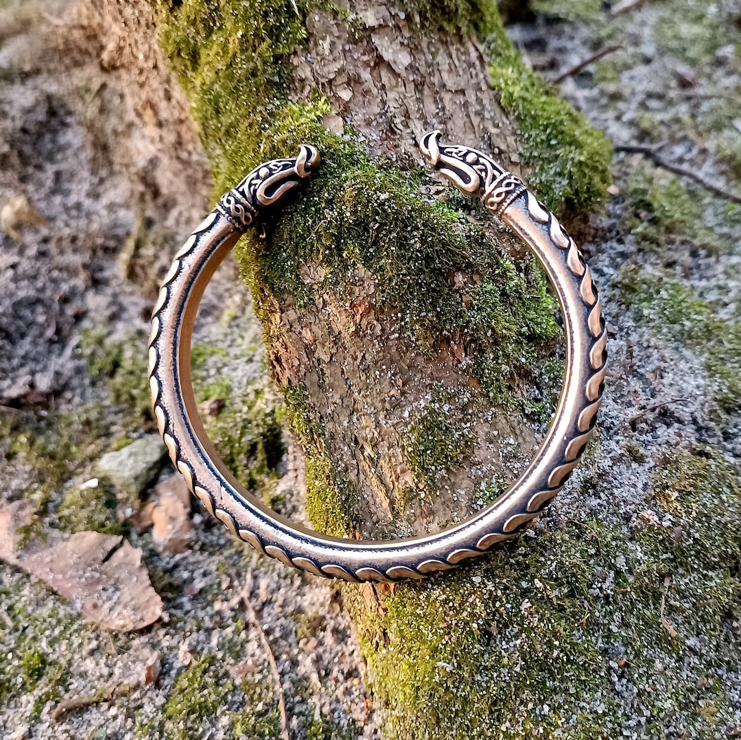 Norse Dragon Torc Bracelet | Viking Oath Ring Nordic Jewelry - Etsy