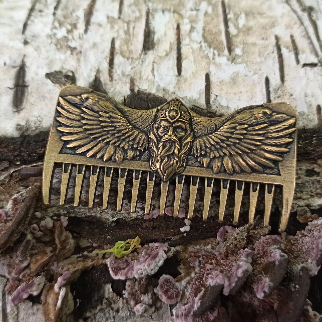 Odin Beard Comb: Bronze Viking Mustache Pocket Comb - Etsy