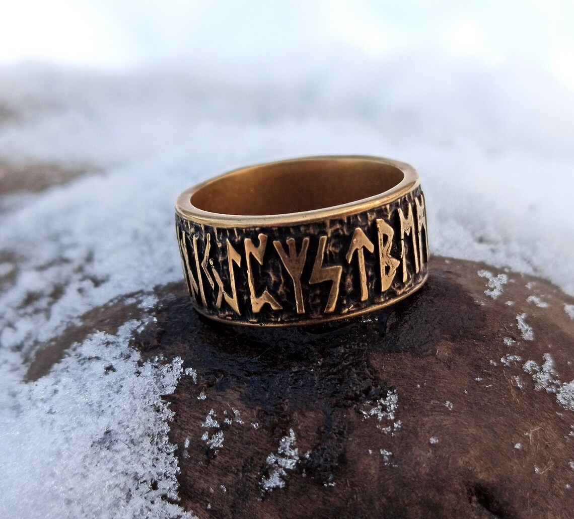 Elder Futhark Norse Ring Viking Rune Jewelry - Etsy