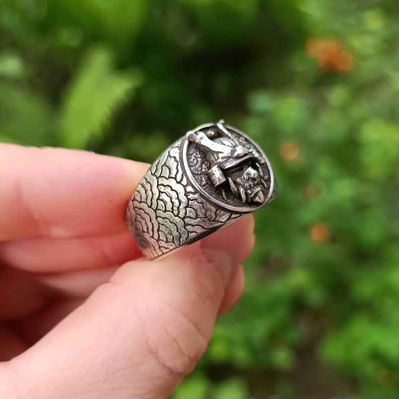 Samurai Helmet Mask Signet Ring Japanese Mythology Jewelry Men - Etsy