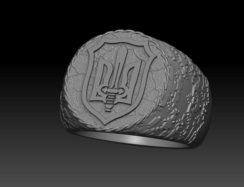 Ukraine Coat of Arms Signet Ring Ukrainian Tryzub Jewelry - Etsy