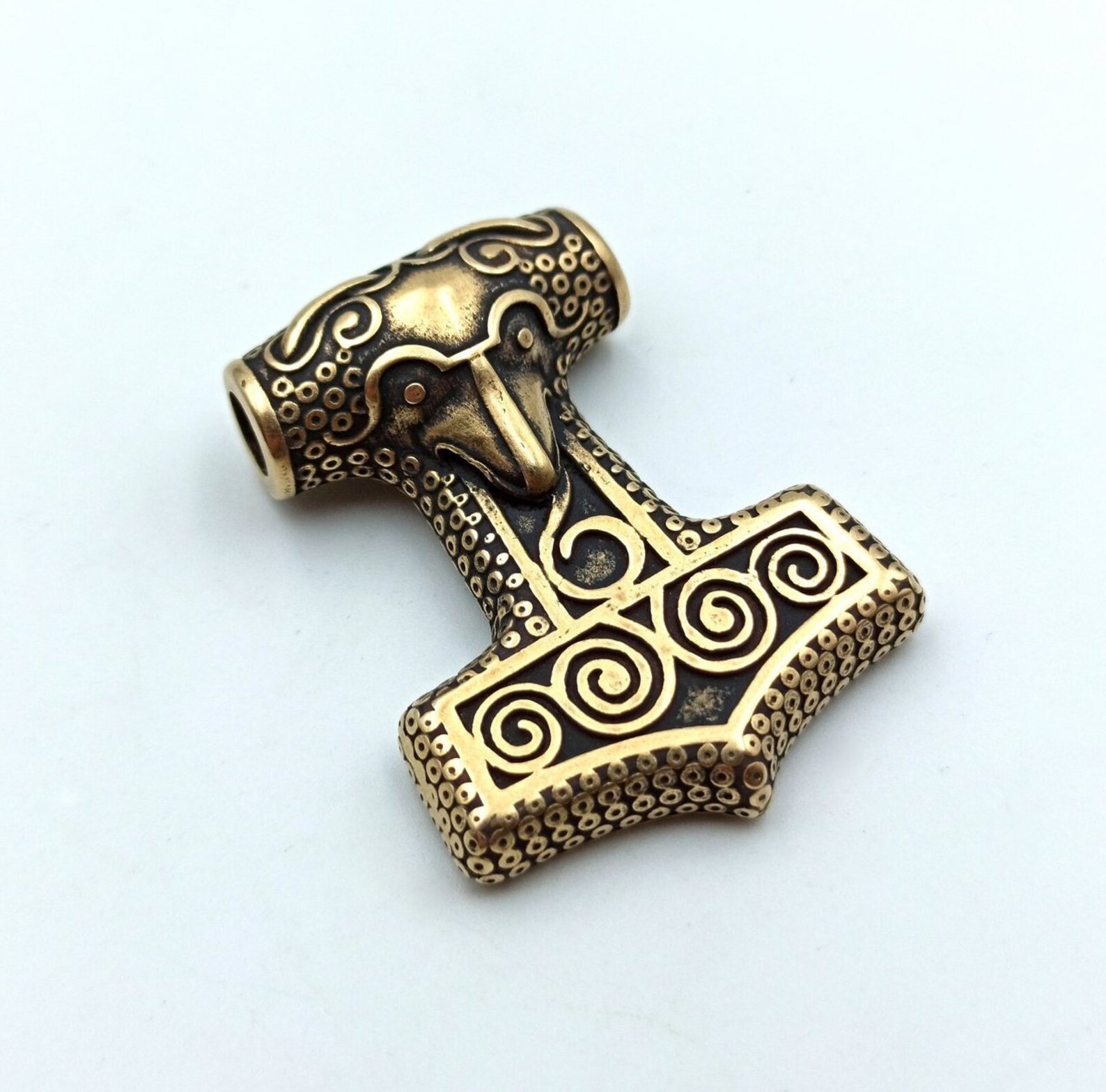 Bronze Mjolnir Pendant Norse Necklace Viking Jewelry | Etsy