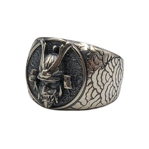 Samurai Helmet Mask Signet Ring Japanese Mythology Jewelry Men - Etsy