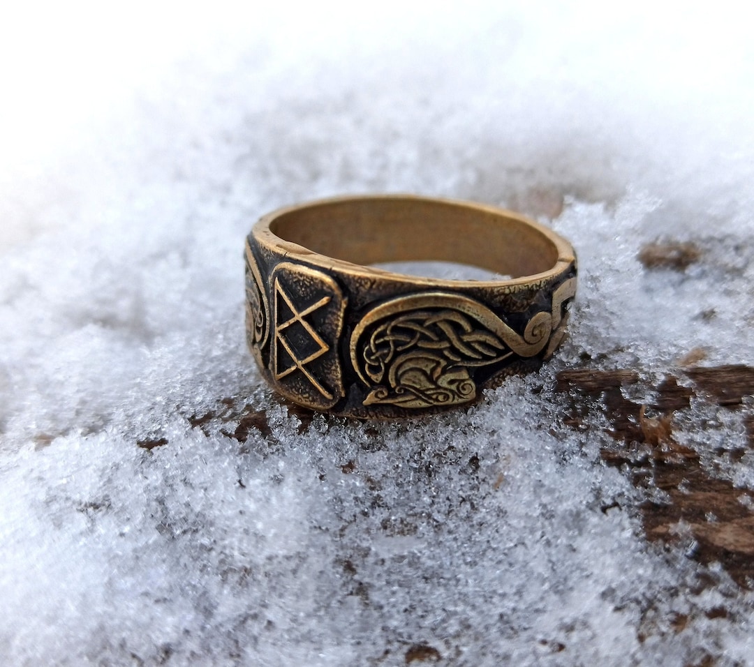 Goddess Freya | Viking Rune Cat Ring | Norse Pagan Valkyrie Jewelry for ...