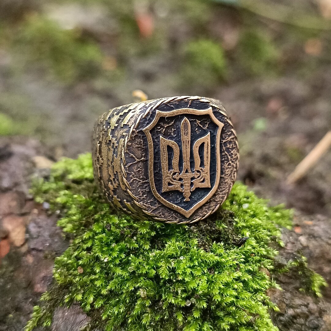 Ukraine Coat of Arms Custom Signet Ring Men Ukrainian Jewelry - Etsy
