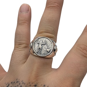 Blackbeard Mens Signet Ring Jolly Roger Pirate Skull Rings for Men ...