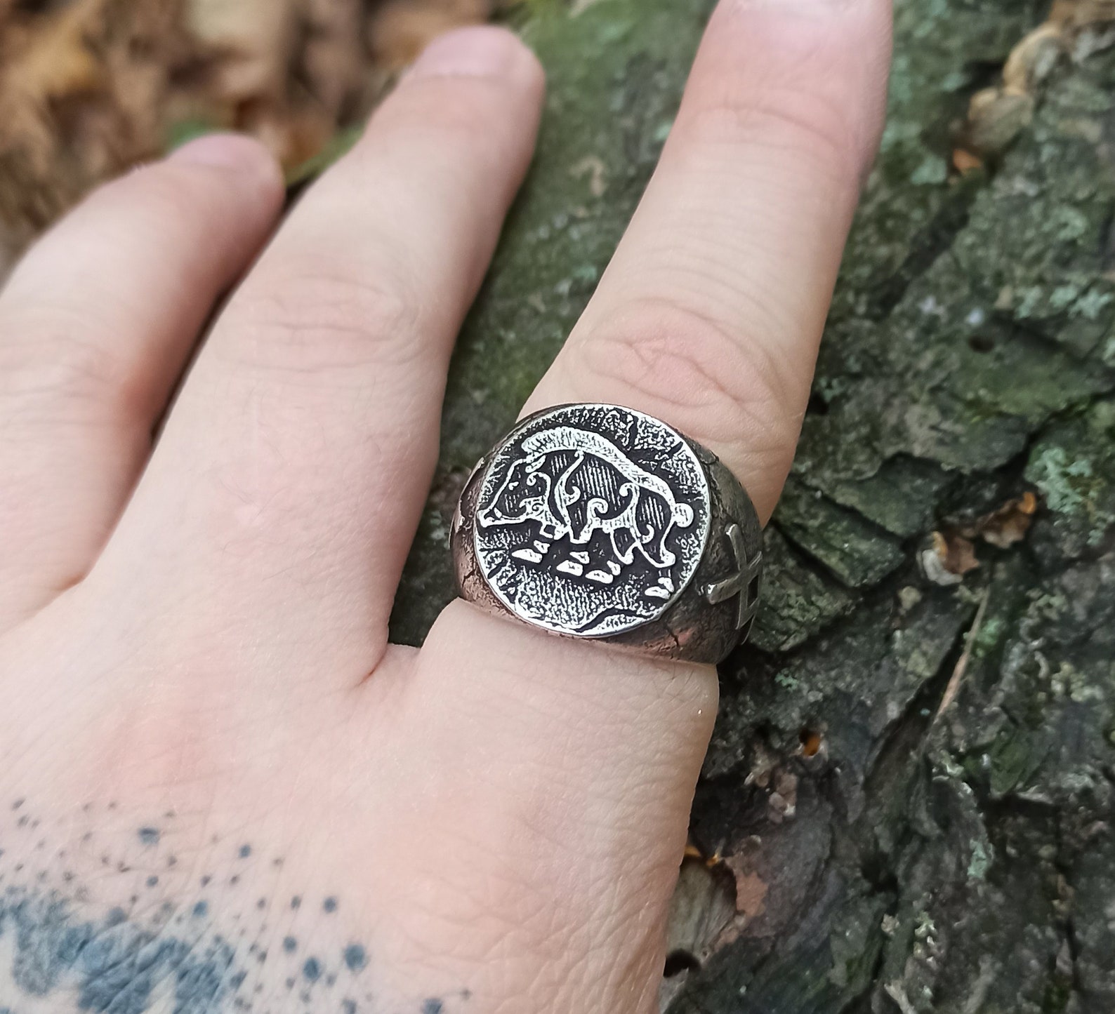 Freyr Boar Norse Ring Viking Jewelry Ingwaz Rune - Etsy