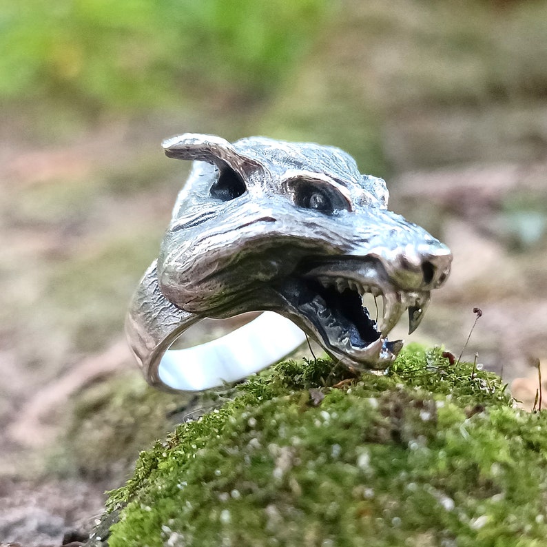 Fenrir Wolf Ring Norse Viking Jewelry - Etsy