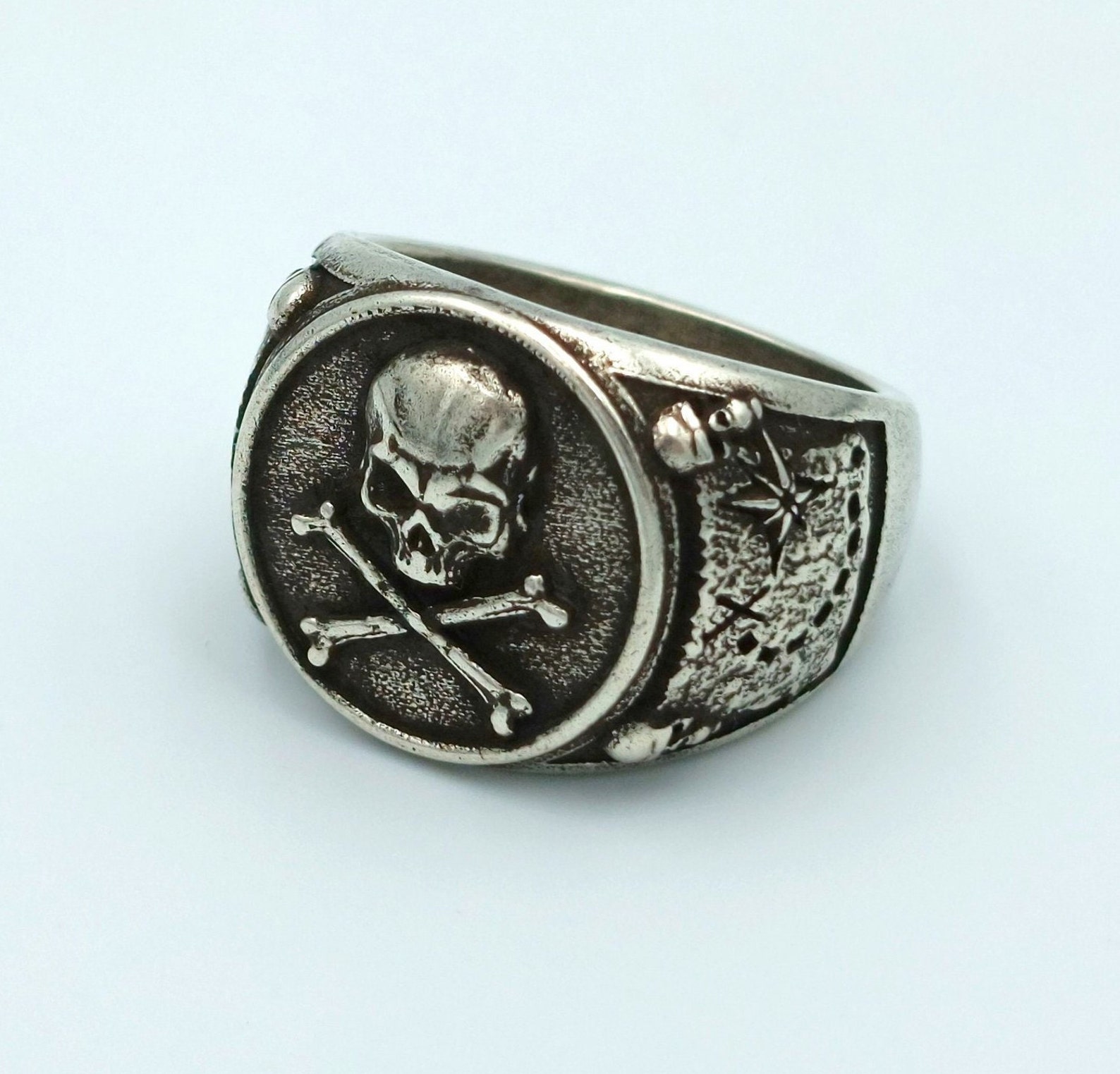 Pirate Skull Jolly Roger Signet Ring Jewelry Men - Etsy