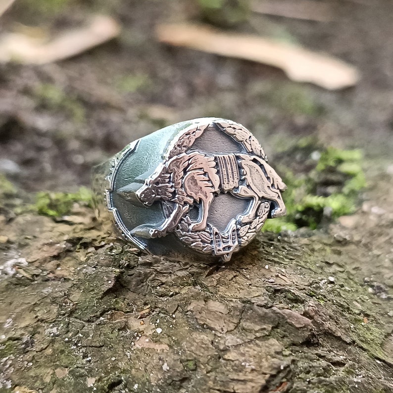 Ukrainian Army Wolf Mens Signet Ring Jewelry | Etsy