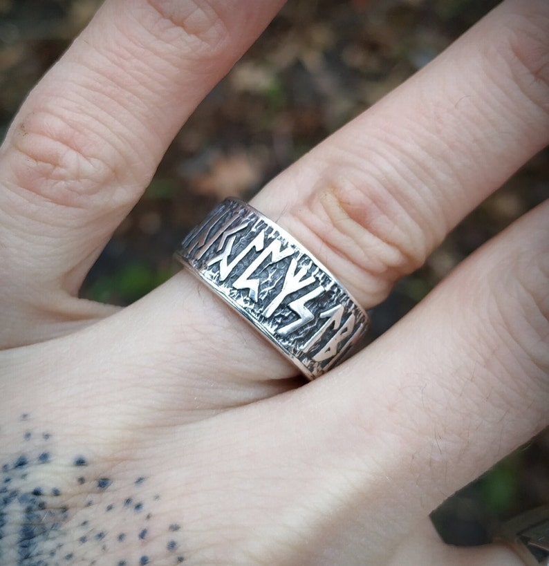 Elder Futhark Norse Ring | Viking Rune Jewelry - Etsy