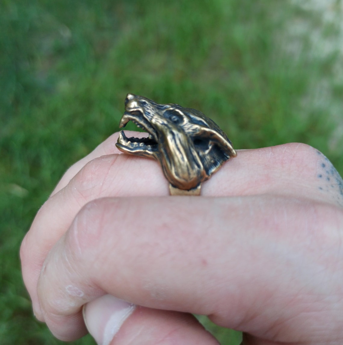 Fenrir Wolf ring Norse Viking jewelry | Etsy