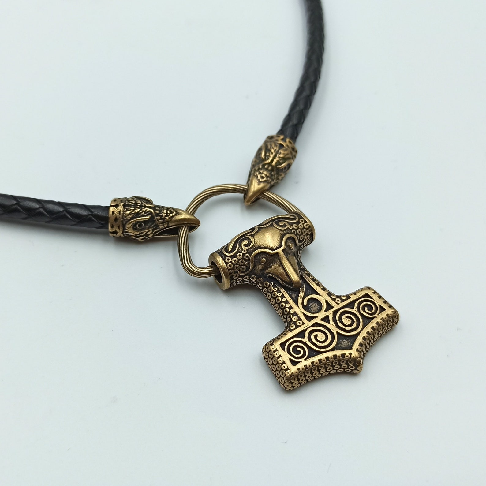 Bronze Mjolnir Pendant Norse Necklace Viking Jewelry | Etsy