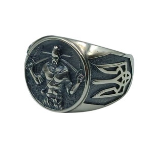 Ukrainian Cossack Custom Signet Ring Men Warrior Jewelry Made in ...