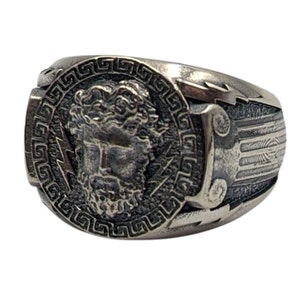 Zeus Signet Ring Men Greek Mythology Jupiter Jewelry - Etsy