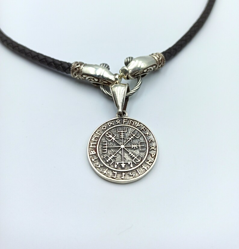 Vegvisir pendant Rune compass Norse necklace Viking | Etsy