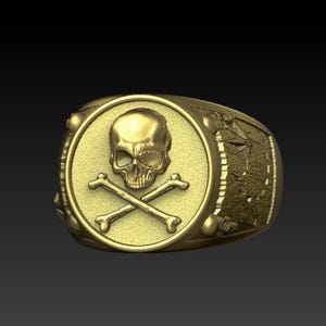 Pirate Skull Jolly Roger Signet Ring Jewelry Men - Etsy
