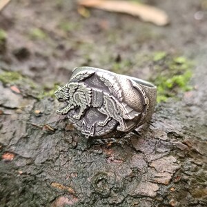 Ukrainian Army Wolf Ring Special Forces Mens Signet Rings Military ...