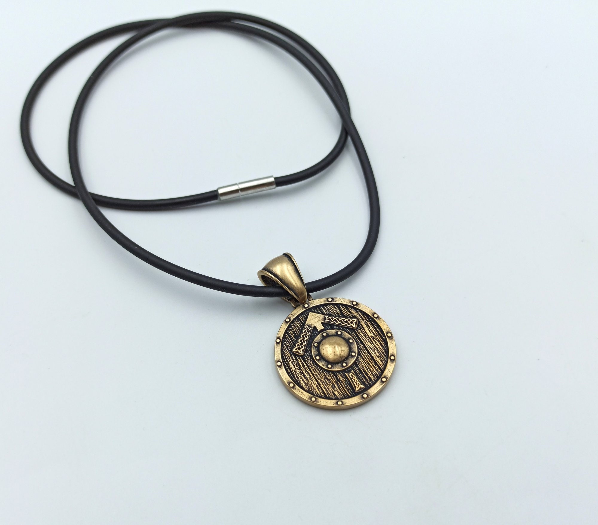 Tyr rune Viking shield pendant Norse necklace | Etsy