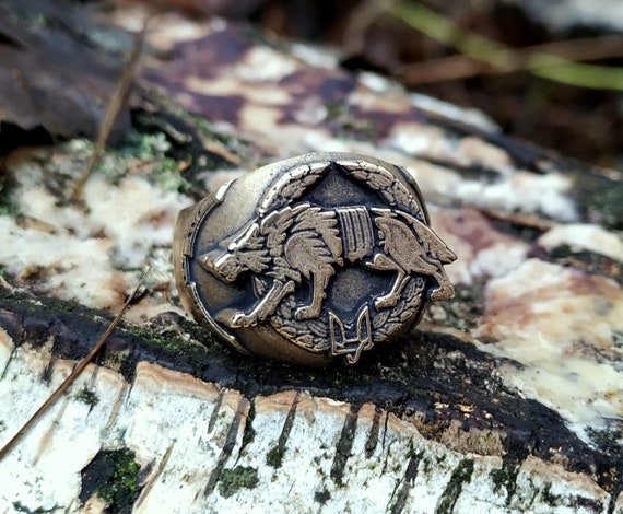 Ukrainian Army Wolf Mens Signet Ring Jewelry - Etsy