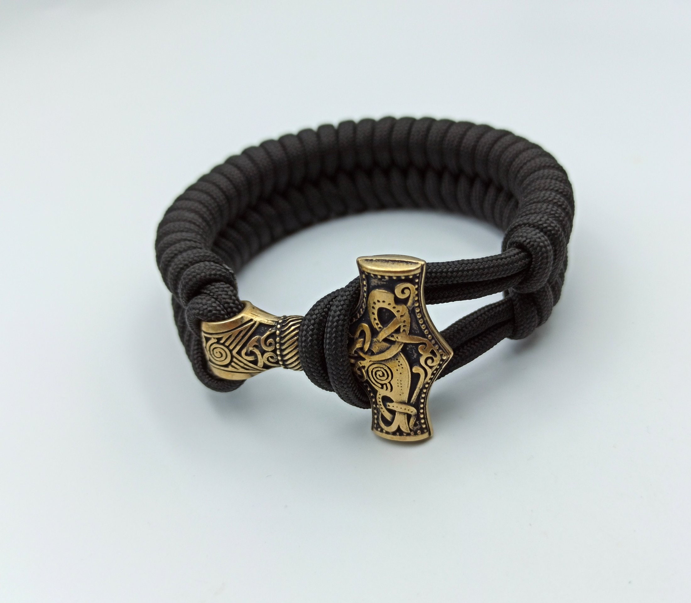 Mjolnir replica paracord bracelet Viking style jewelry men | Etsy
