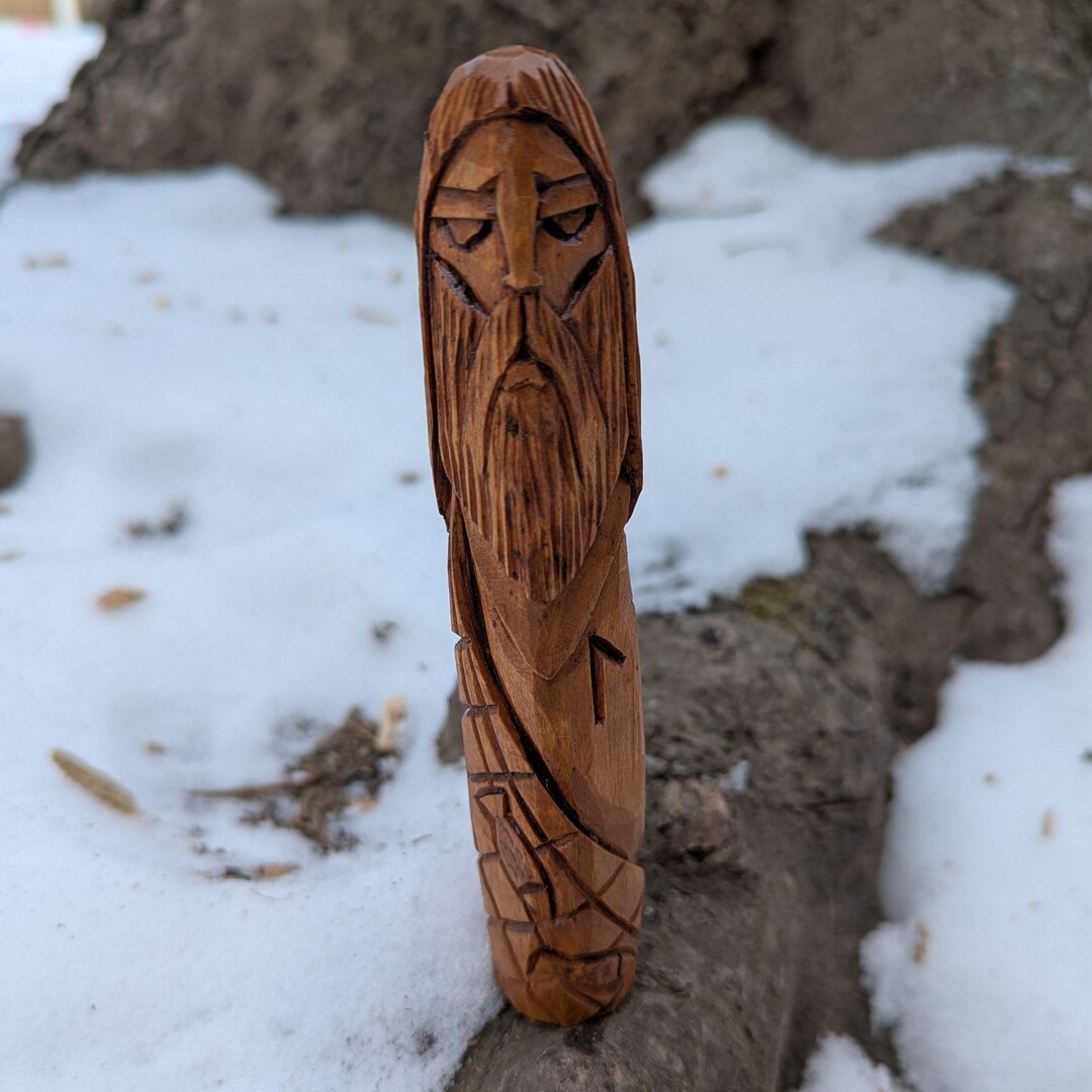 Njord Wooden Statue Norse Pagan Table Decor Viking Altar - Etsy