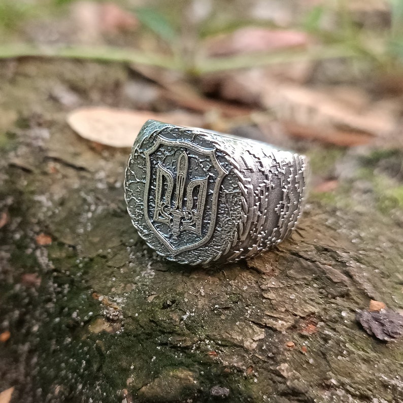 Ukraine Coat of Arms Custom Signet Ring Men Ukrainian Jewelry - Etsy