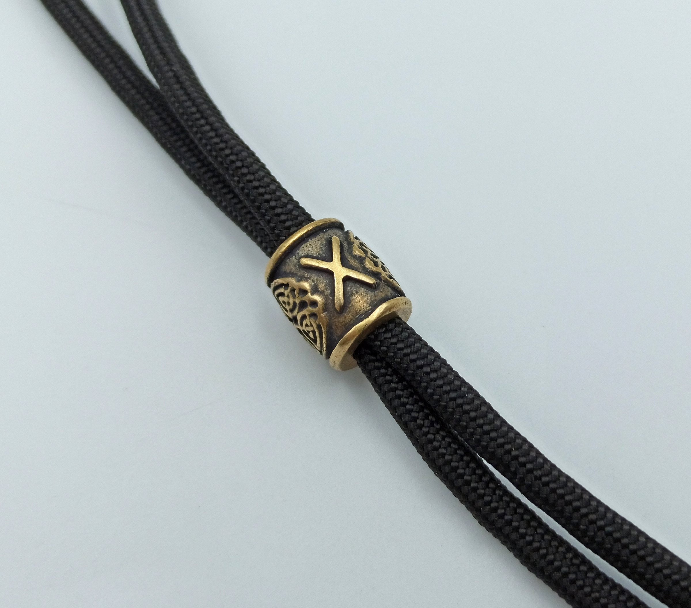 Gebo rune viking runes beads knife lanyard bead | Etsy