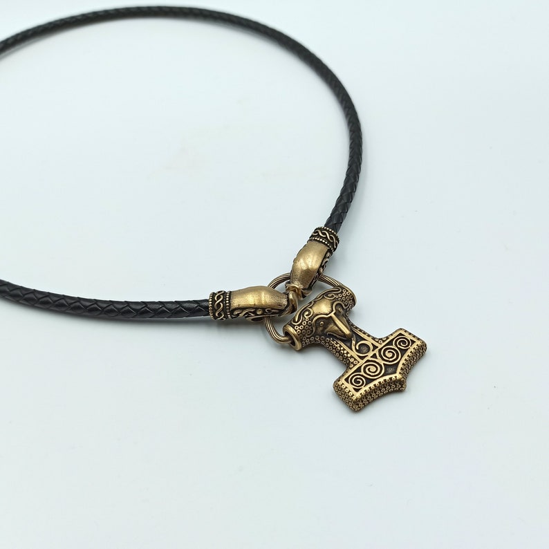 Bronze Mjolnir Pendant Norse Necklace Viking Jewelry | Etsy