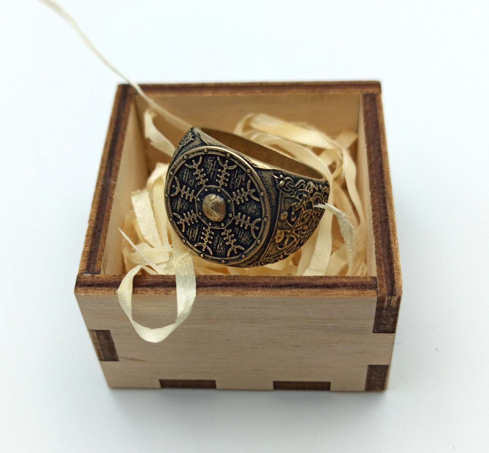 Aegishjalmur Norse Shield Ring Viking Jewelry - Etsy