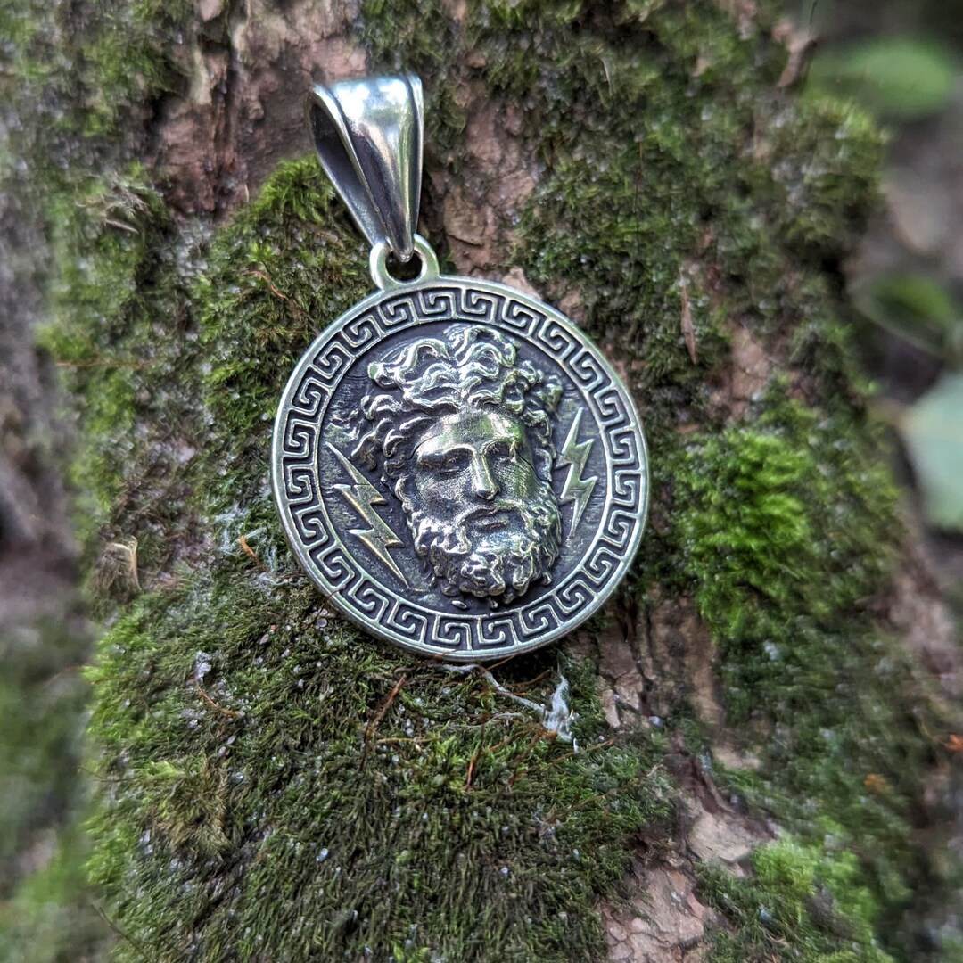 Zeus Necklace Silver Pendant Greek God Mythology Jewelry - Etsy