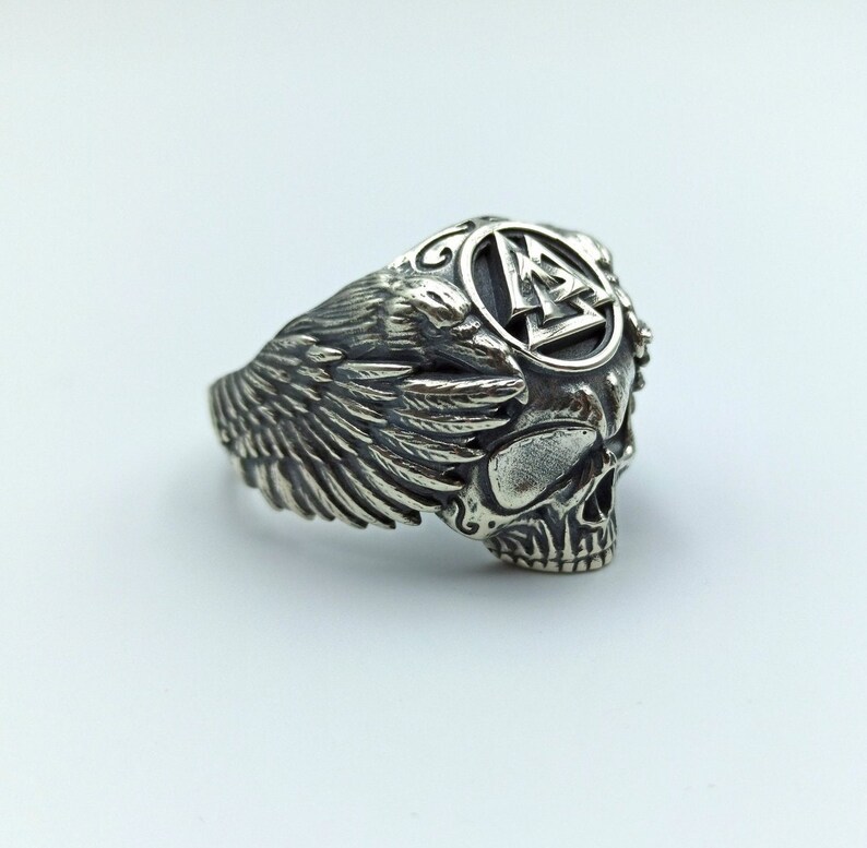 Odin Skull Ring Valknut Viking Norse Jewelry - Etsy