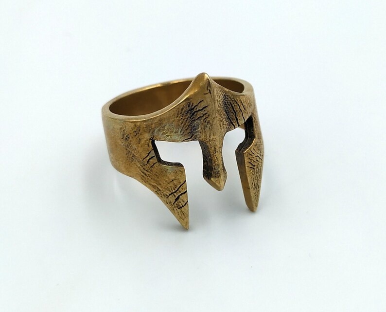 Spartan Helmet Ring Army Biker Unique Mens Ring - Etsy