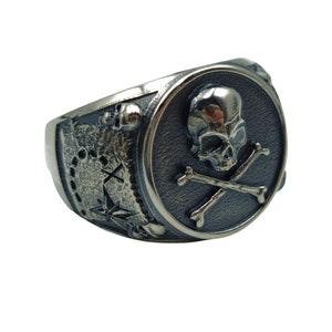 Pirate Skull Jolly Roger Signet Ring Jewelry Men - Etsy
