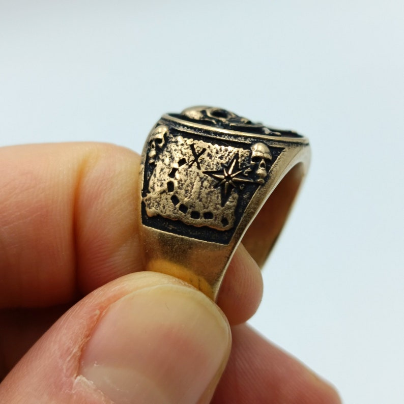 Pirate Skull Jolly Roger Signet Ring Jewelry Men - Etsy