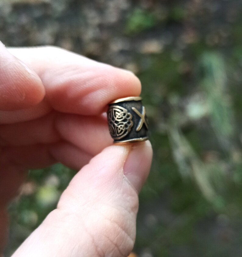 Gebo rune viking runes beads knife lanyard bead | Etsy