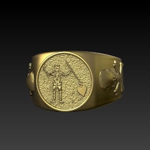 Blackbeard Mens Signet Ring Jolly Roger Pirate Skull Rings for Men ...