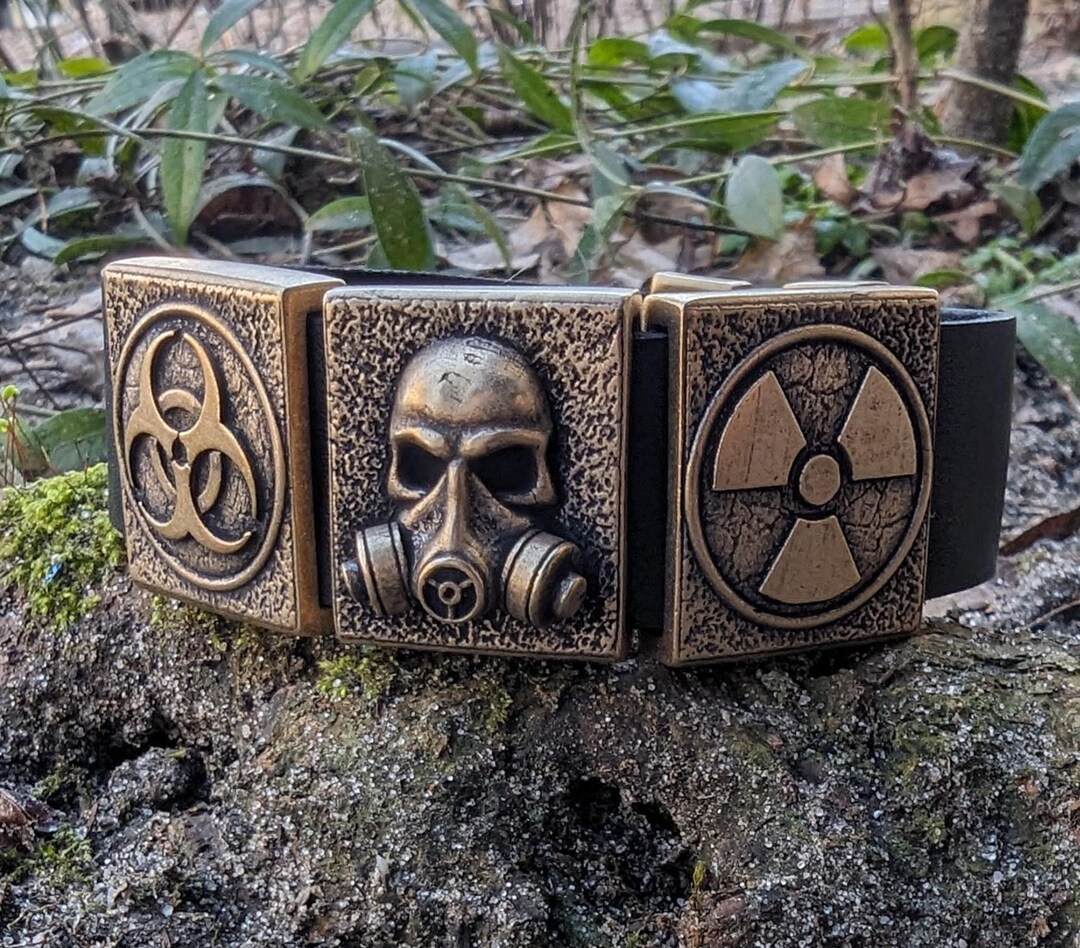 Radiation Symbol Biohazard Leather Wristband Apocalypse Jewelry - Etsy