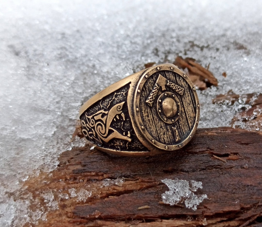Nordic Signet Viking Shield Ring Tiwaz Rune Norse Pagan Jewelry - Etsy